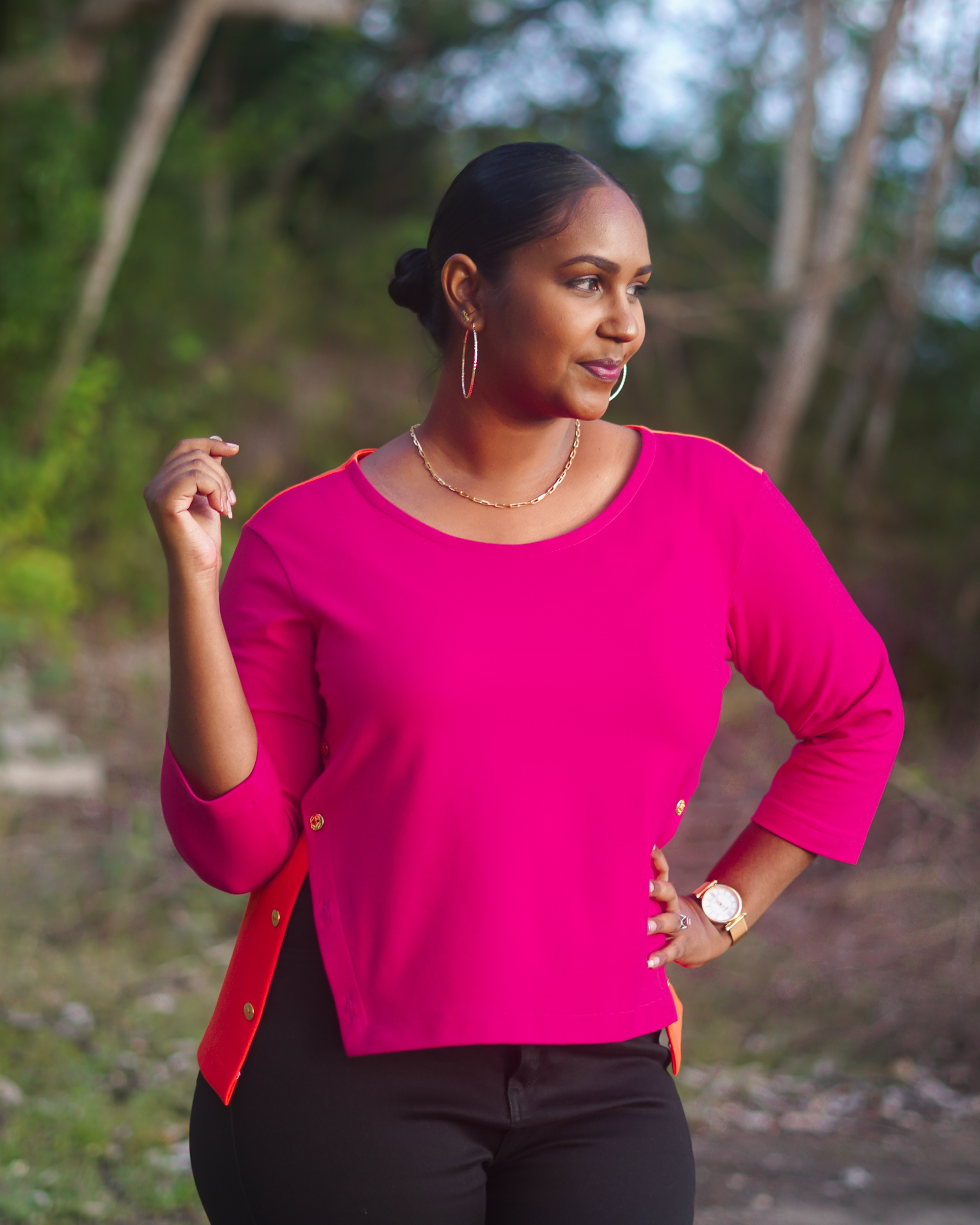 Love Notions Lincoln Top: side seam buttons!